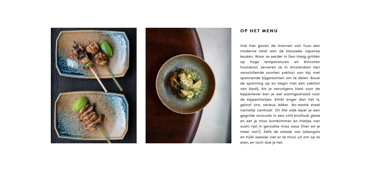 YUZU DINING BAR IS DÉ MODERN-STYLE JAPANESE YAKITORI BAR IN AMSTERDAM ...